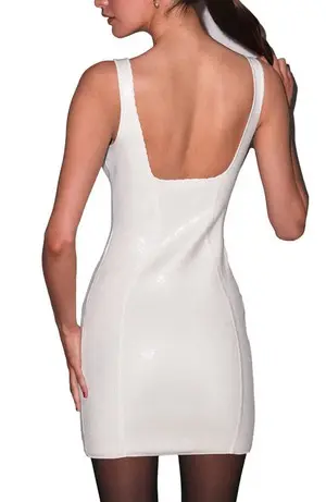 FLEUR DU MAL Sequin Knit Mini Corset Dress - Ivory