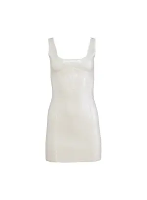 FLEUR DU MAL Sequin Knit Mini Corset Dress - Ivory