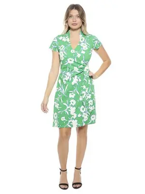 24seven Comfort Apparel Mandarin Collar Day Dresses