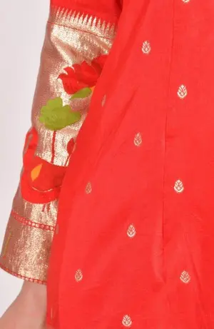 RAAS Jacquard Butti Silk Mini Blazer Dress - Red