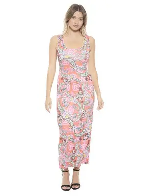 24seven Comfort Apparel Racer Back Day Dresses