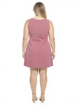 24SEVEN COMFORT APPAREL Sleeveless Mini Shift Dress - Rose