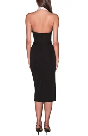 FLEUR DU MAL Midi Skirt With Snap Button Detail