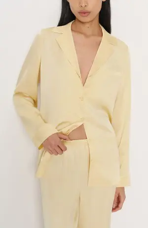 REFORMATION Ella Silk Satin Pajamas - Blonde
