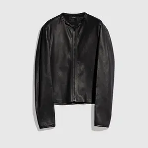 Gucci Perforated Stretch Leather Zip Jacket - Black | Editorialist
