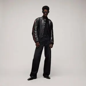Gucci Leather Biker Jacket With Web Detail