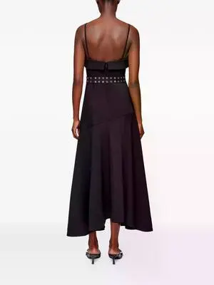 GANNI Belted Midi A-line Dress