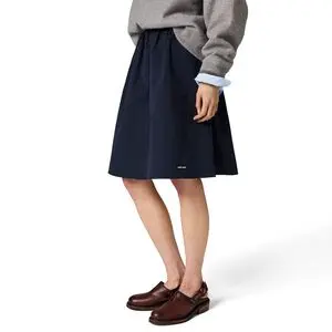 Miu Miu Flared Poplin Skirt - Navy
