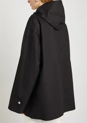 TOTEME Hooded Scarf-effect Cotton Jacket - Black