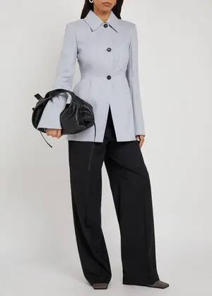 Sportmax Belted Straight-leg Wool-blend Trousers