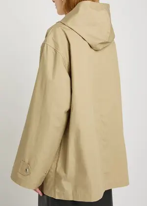 TOTEME Hooded Scarf-effect Cotton Jacket - Beige