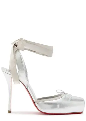 CHRISTIAN LOUBOUTIN Cassia 100 Metallic Nappa Pumps - Silver