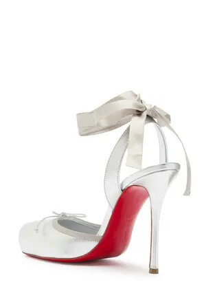 CHRISTIAN LOUBOUTIN Cassia 100 Metallic Nappa Pumps - Silver