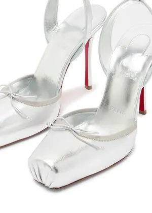 CHRISTIAN LOUBOUTIN Cassia 100 Metallic Nappa Pumps - Silver