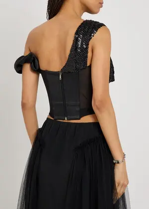 VIVIENNE WESTWOOD Sequin-embellished Mesh Corset Top