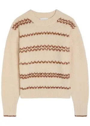 Isabel Marant Étoile Roxane Embroidered Wool-blend Jumper - Ecru