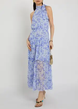 Rixo Abi Floral-print Chiffon Maxi Dress