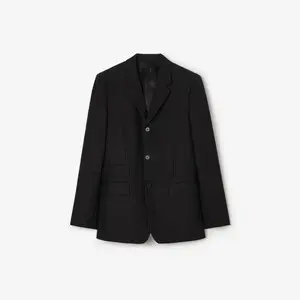 Burberry Striped Wool Mohair Tailored Jacket - Black
