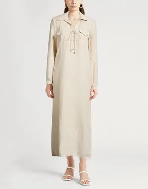 120% Lino Maxi Shirt Dress