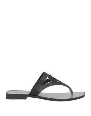 Karl Lagerfeld Leather Thong Sandals With Cutout Detail - Black