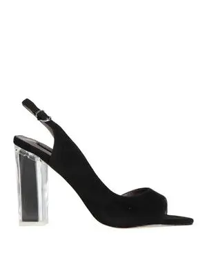 LUCIANO BARACHINI Leather Slingback Sandals - Black