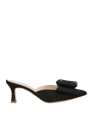 OVYE Satin Mules With Bow Detailing - Black
