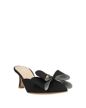 OVYE Satin Mules With Bow Detailing - Black