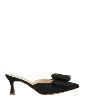 OVYE Satin Mules With Bow Detailing - Black