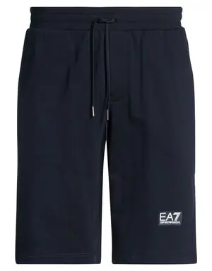 EA7 Cotton French Terry Shorts - Blue
