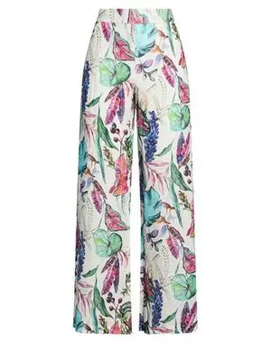 120% Lino Floral Print Linen Straight-leg Pants