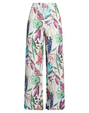 120% Lino Floral Print Linen Straight-leg Pants