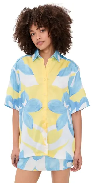 SEVEN WONDERS Alara Short Sleeve Shirt - Amoree Lemon
