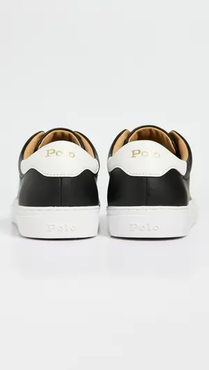 Polo Ralph Lauren Jermain Leather Sneakers - Black