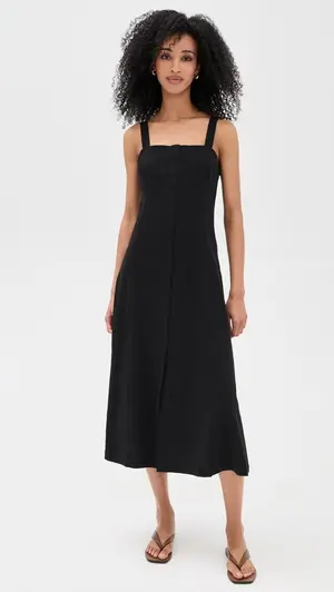 Theory Sleeveless Square Neck Midi Dress