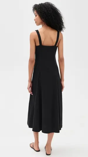 Theory Sleeveless Square Neck Midi Dress