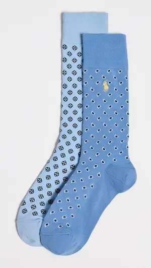 Polo Ralph Lauren 2 Pack Foulard Socks - Ltblu