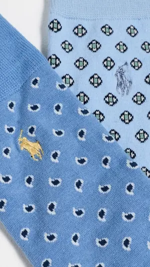 Polo Ralph Lauren 2 Pack Foulard Socks - Ltblu