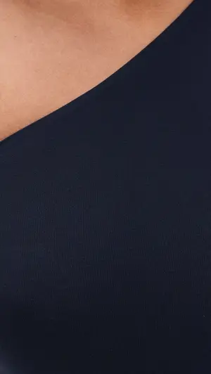 Commando One Shoulder Thong Bodysuit - Navy
