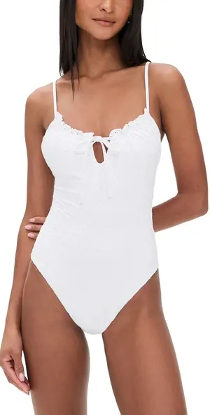 Polo Ralph Lauren Floral Eyelet One-piece Swimsuit - White