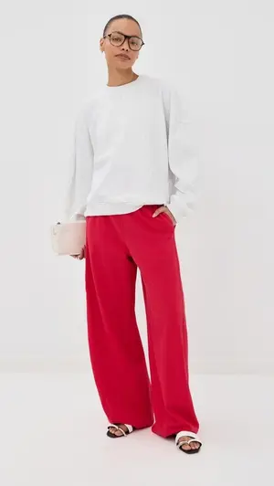 Tibi Lightweight Sweatshirting Winslow Pants - Red