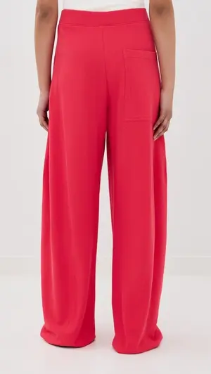 Tibi Lightweight Sweatshirting Wide Leg Pants - Red