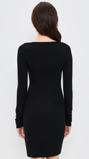 Eterne Long Sleeve Ribbed Mini Dress