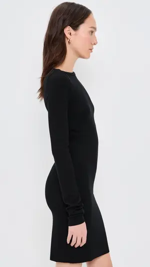Eterne Long Sleeve Ribbed Mini Dress