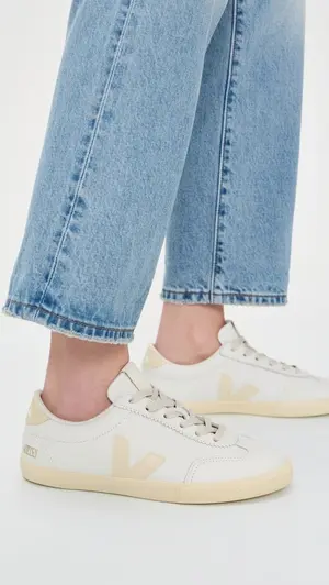 VEJA Volley Signature Leather Sneakers - White/calcaire