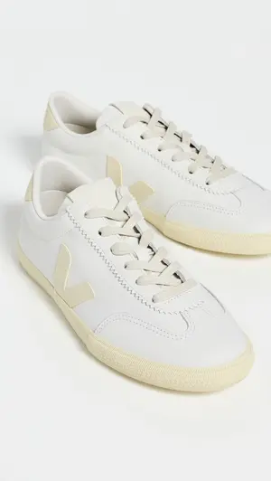 VEJA Volley Signature Leather Sneakers - White/calcaire