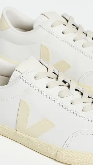 VEJA Volley Signature Leather Sneakers - White/calcaire
