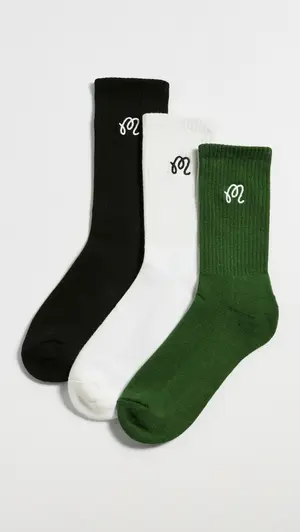 MALBON Crew Socks 3-pack - Multi