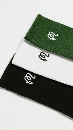 MALBON Crew Socks 3-pack - Multi
