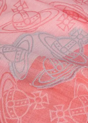 VIVIENNE WESTWOOD Graffiti Logo-monogrammed Cotton-blend Scarf - Red