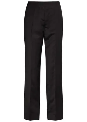 TOTEME Raw-edged Straight-leg Satin Trousers - Black